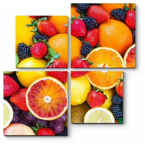 Модульная картина Сочные фрукты130x130