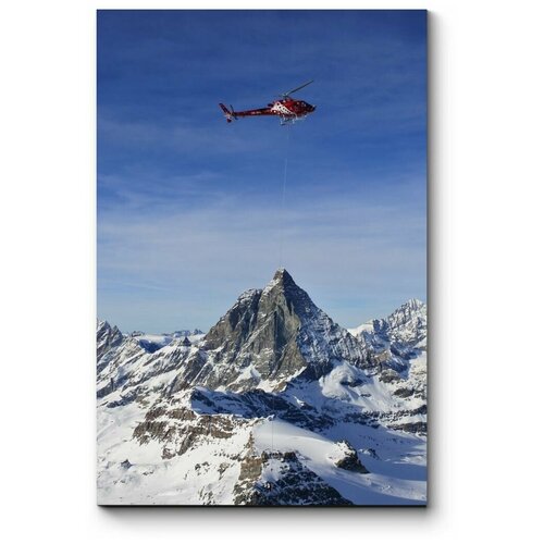 Модульная картина Вертолет над горами20x30