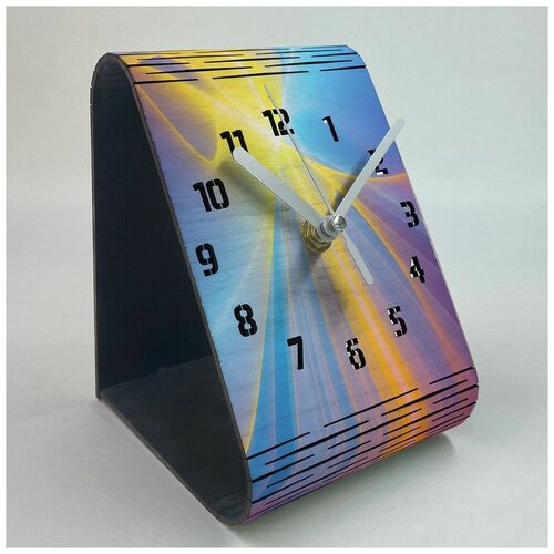 Настольные деревянные бесшумные часы цвета венге с УФ принтом Иллюстрация - 394