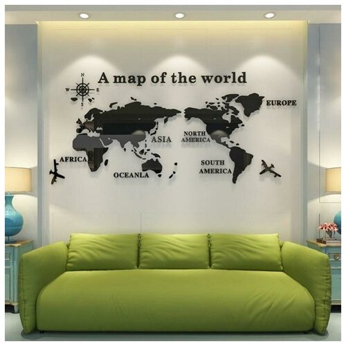 Декор настенный "Карта мира", 54 х 120 см