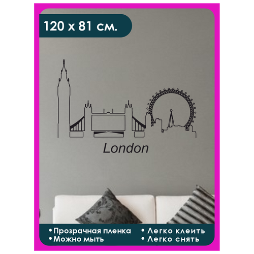 Наклейка для интерьера "Силуэт / Город Лондон / London"