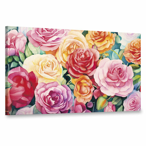 Интерьерная картина 100х60 "Розы в волнении"