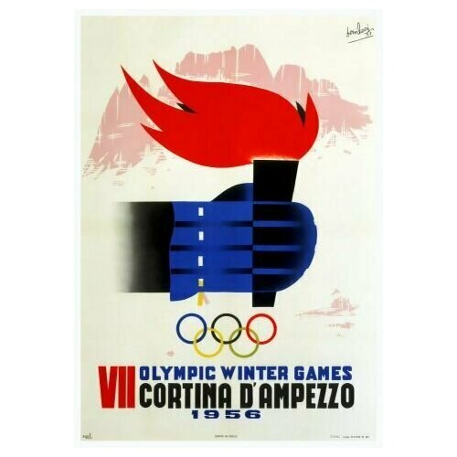 Плакат, постер на холсте Olympic Games Cortina dAmpezzo-Олимпийские игры-Кортина-дАмпеццо. Размер 21 х 30 см