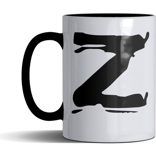 Кружка Россия с принтом, надпись, арт "Z", цвет черный, подарочная, 300 мл