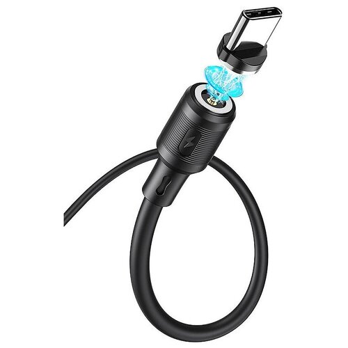 Магнитный кабель Hoco X52 Sereno, USB - USB Type-C, 1м, черный
