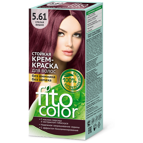 Fito косметик Fitocolor стойкая крем-краска для волос, 5.61 спелая вишня, 115 мл