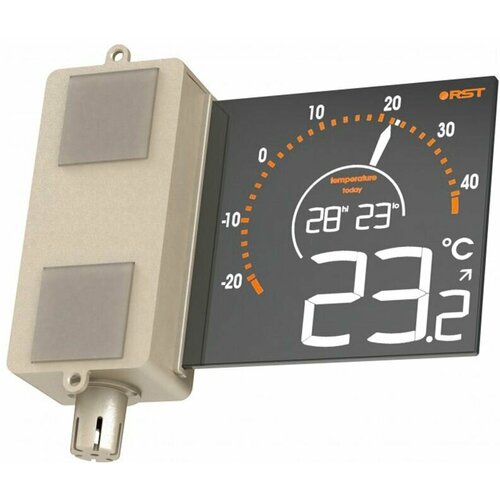 Цифровой электронный оконный термометр с дисплеем RST RST01091 шампань/прозрачный