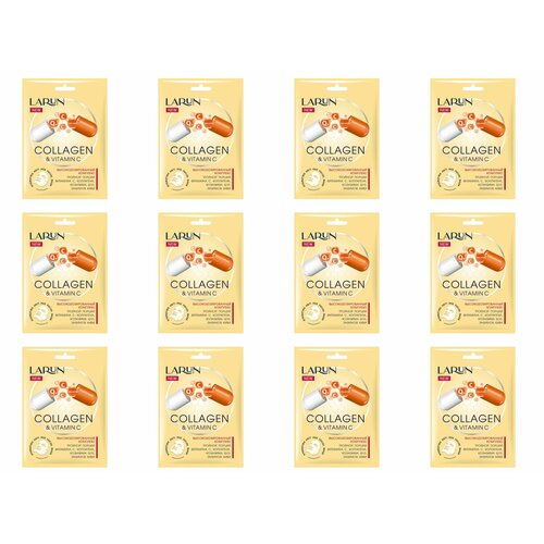 Larun Маска для лица тканевая Collagen Vitamin, 25 мл, 9 шт