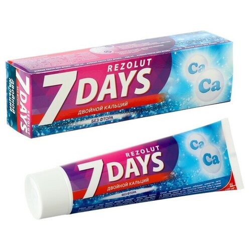 Зубная паста 7 days Rezolut Двойной кальций, 100 мл