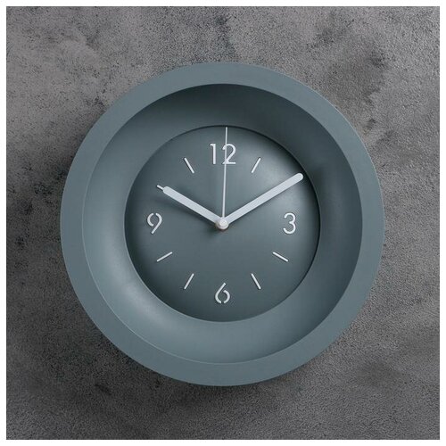 Часы настенные, серия: Классика, плавный ход, d=25.4 см, без стекла, серые