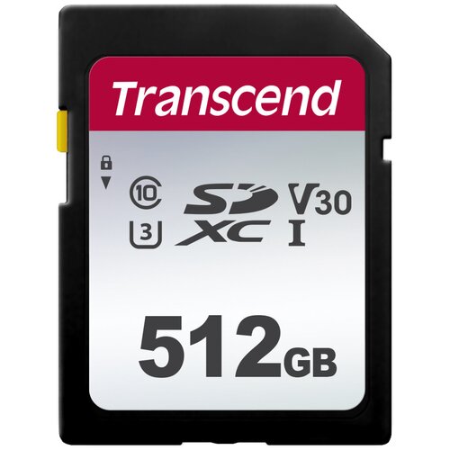 Карта памяти Transcend 512GB SDXC Class 10 UHS-I U1 R95, W45MB/s (TS512GSDC300S)