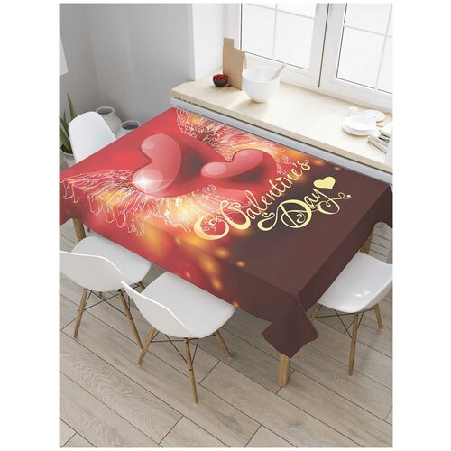 Скатерть прямоугольная JoyArty на кухонный стол "День Святого Валентина" из оксфорда, 180x145 см
