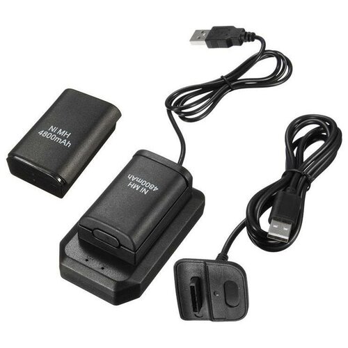 Набор аксессуаров 5 в 1 Charging Kit: Аккумулятор (2шт) Зарядный кабель для беспроводного геймпада (Xbox 360)