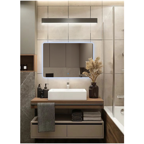 Зеркало для ванной Prisma 50*70 прямоугольное "парящее" с холодной LED-подсветкой
