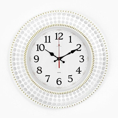 Часы настенные, серия: "Классика", плавный ход, d-40 см, белые