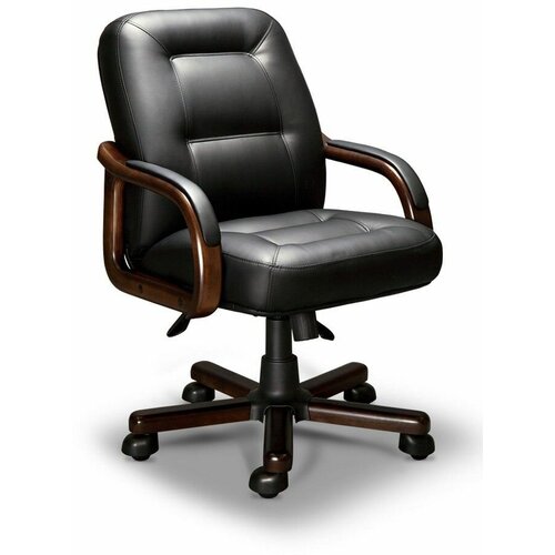 Кресло для руководителя Мирэй Групп Victoria B LX плюс (орех тай), обивка: искусственная кожа, цвет: экокожа черная