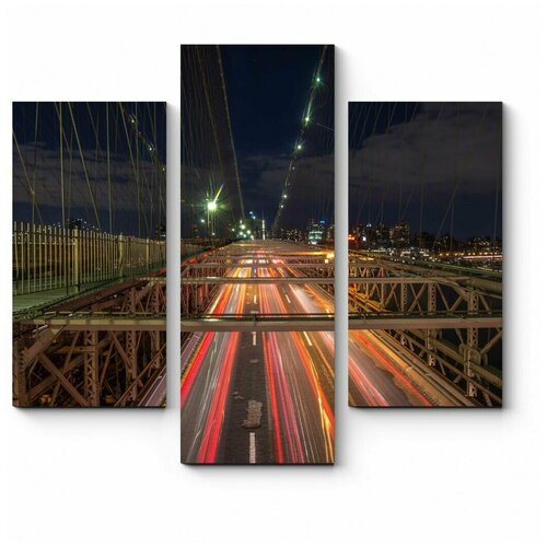 Модульная картина Ночной мост90x81