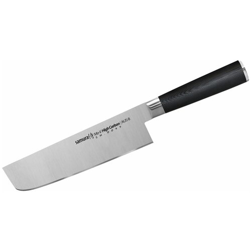 Нож Накири для нарезки овощей, фруктов, зелени и шинковки капусты кухонный Samura Mo-V 167мм SM-0043