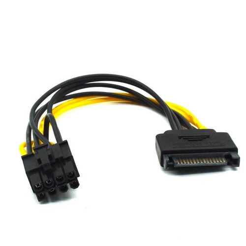 Кабель питания 0.15 м SATA GCR SATA 15pin PSI e 8 pin