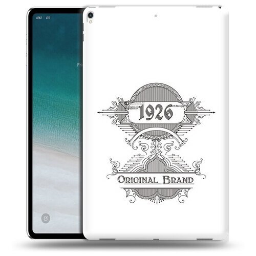 Чехол задняя-панель-накладка-бампер MyPads логотип черно белый для iPad Pro 12.9 (2018) A1895/A1983/A2014 противоударный