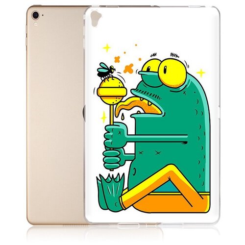 Чехол задняя-панель-накладка-бампер MyPads Зеленая лягушка с чупа чупсом для iPad Pro 2 10.5 A1701/A1709/iPad Air 3 (2019) противоударный