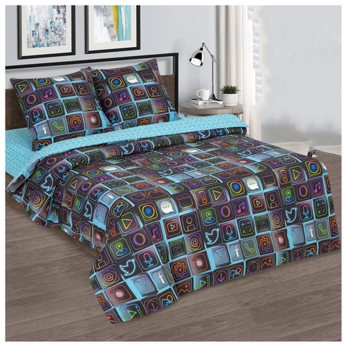 Комплект постельного белья АртПостель, «Смарт» 2 спальный Евро, разноцветный, смартфон
