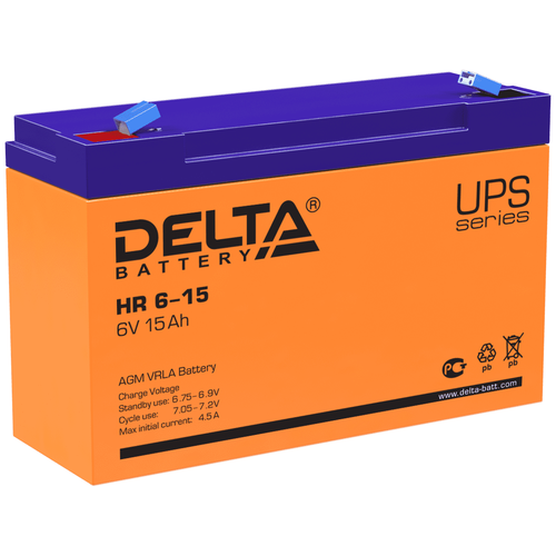 Аккумуляторная батарея DELTA Battery HR 6-15 6В 15 А·ч