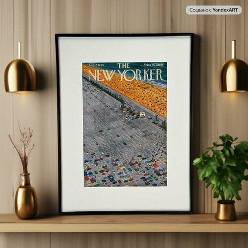 Оригинальная обложка журнала The New Yorker из 1969 года в раме.