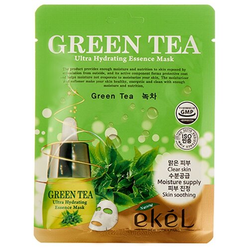 Тканевая маска для лица EKEL Green Tea с экстрактом зеленого чая, 1 шт