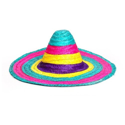 Карнавальная шляпа «Сомбреро», "Страна Карнавалия", цвет фиолетовый, материал солома