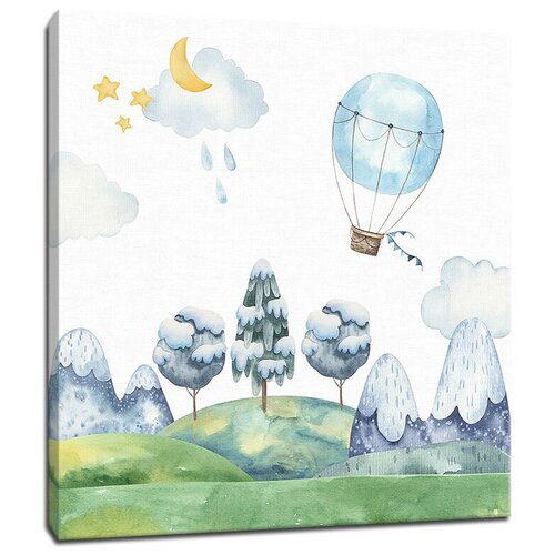 Картина Уютная стена "Воздушный шар в долине" 60х60 см