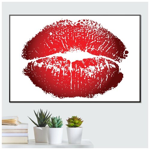 Постер Красный Поцелуй Тип 1 90х60 см в тубусе ПолиЦентр