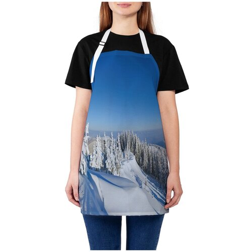 Фартук женский JoyArty для готовки "Снежные горы", универсальный размер