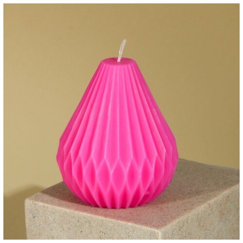 Свеча формовая "Оригами", розовая, 6,5 х 8 см