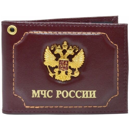 Обложка для удостоверения Mashinokom, коричневый, золотой