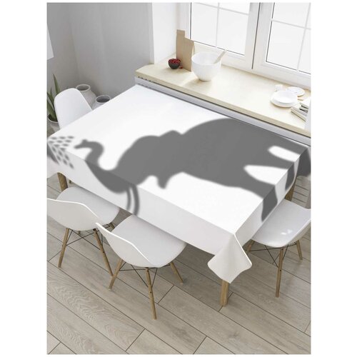 Скатерть прямоугольная JoyArty на кухонный стол "Слон в душе" из оксфорда, 180x145 см