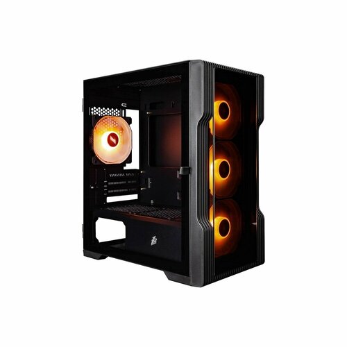 1STPLAYER Корпус 1STPLAYER TRILOBITE T3-G ARGB Black / mATX / 4x 120mm ARGB fans inc. / T3-G-BK-4F2(AP)