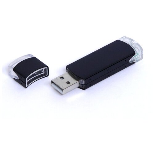 Классическая металлическая флешка для нанесения логотипа (16 Гб / GB USB 2.0 Черный 014 PM012)