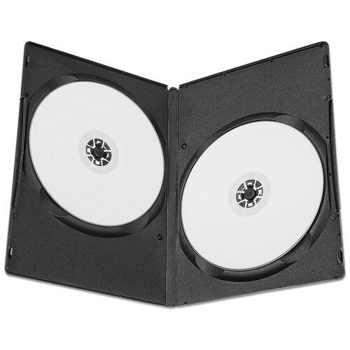 Коробка DVD Box для 2 дисков, 9 мм (slim) черная, упаковка 5 шт.