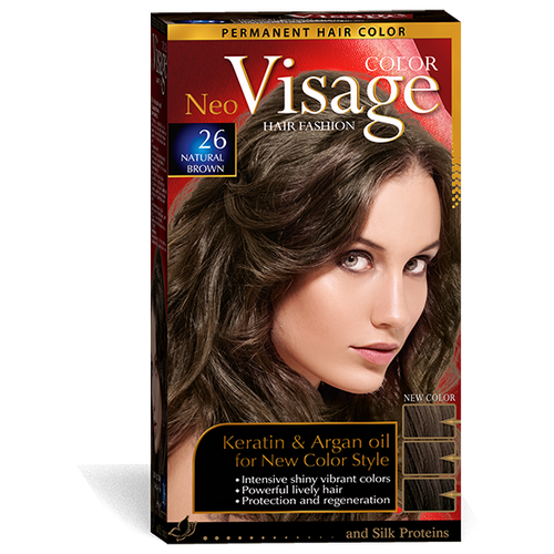 COLOR Visage Стойкая крем-краска для волос, 26 Натурально-коричневый / Natural Brown, 50 мл