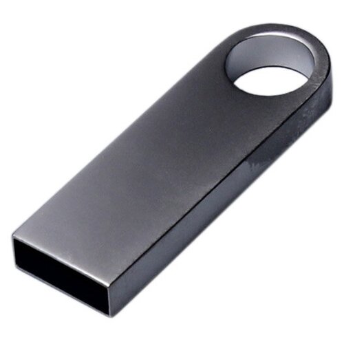 Компактная металлическая флешка с круглым отверстием (32 Гб / GB USB 2.0 Серебро mini3 Flash drive модель 292 S)