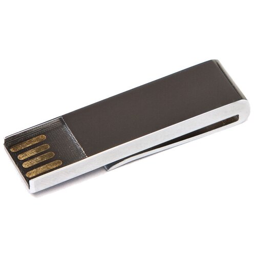 Металлическая флешка для нанесения логотипа в виде зажима для купюр (32 Гб / GB USB 2.0 Серебро/Silver Money-Keeper Flash drive модель 306 S)