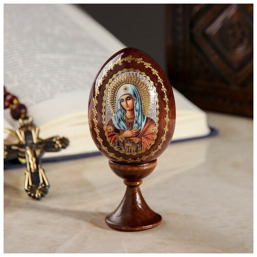 Сувенир Яйцо на подставке икона "Божья Матерь Умиление"