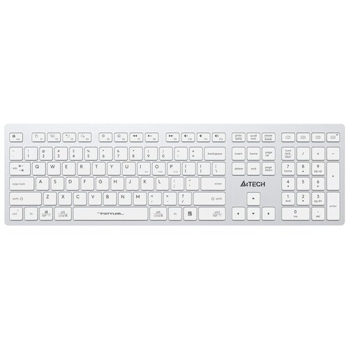 Клавиатура A4TECH Fstyler FBX50C, USB, Bluetooth/Радиоканал, белый [fbx50c white]