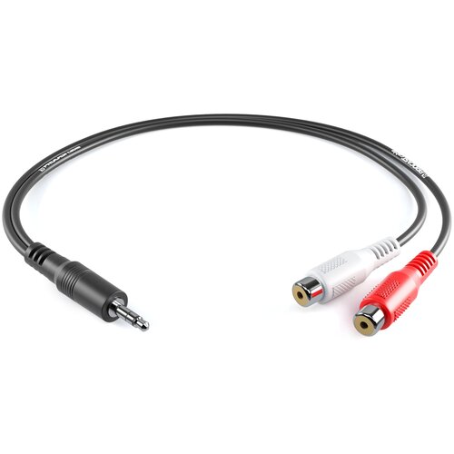 Переходник 3,5mm miniJack TRS(m)-2RCA(f) PROCAST cable A-MJ/2RCA-F, длина 150mm