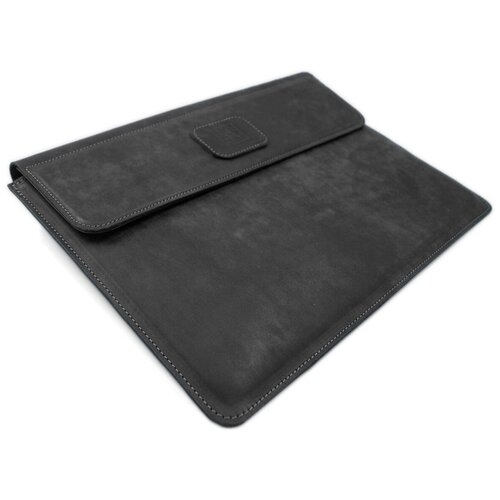 Кожаный Чехол J.Audmorr для ноутбука до 13.6" (Macbook 13, air/pro, m1, m2) Черный, NewPort 13 Coal