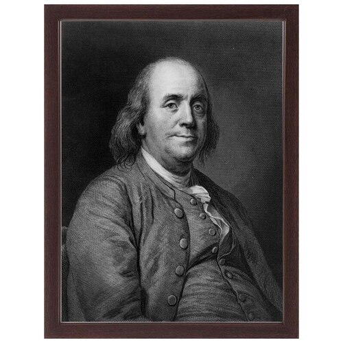 Портрет Франклина Бенджамина, в рамке, печать на фотобумаге, 30х40 см.