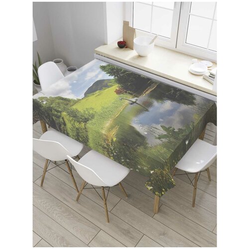 Скатерть прямоугольная JoyArty на кухонный стол "Красивый пейзаж" из оксфорда, 180x145 см