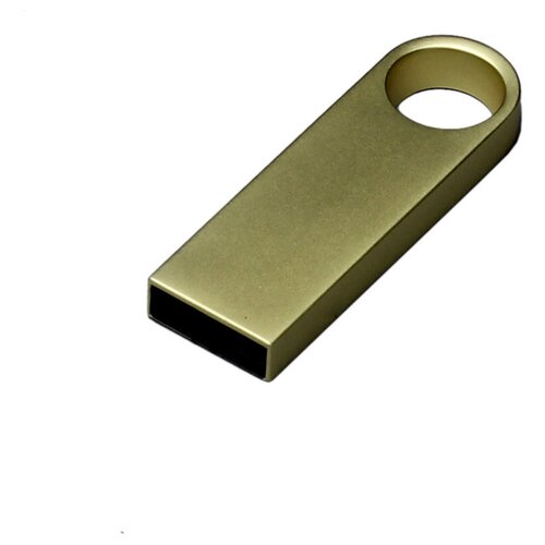 Компактная металлическая флешка с круглым отверстием (64 Гб / GB USB 2.0 Золотой mini3 Флеш накопитель apexto U904A металлический брелок OEM)