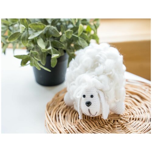 Елочная игрушка лохматая овечка белая, 21х21х13 см, BILLIET 5546141